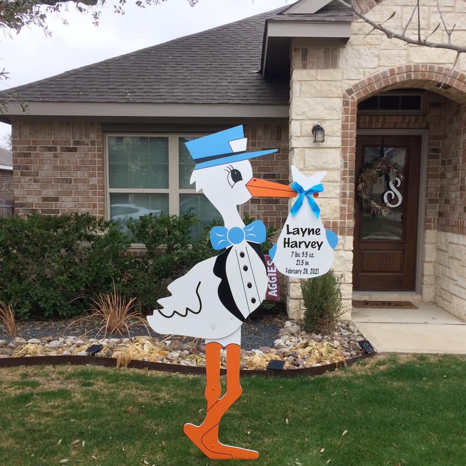 Stork Yard Sign Rental for New Baby Birth Announcements – STL Storks