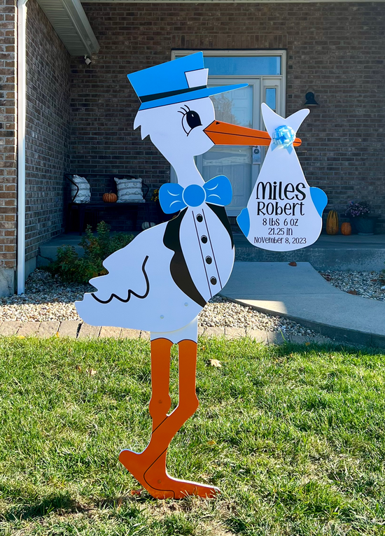 Stork Yard Sign Rental for New Baby Birth Announcements – STL Storks