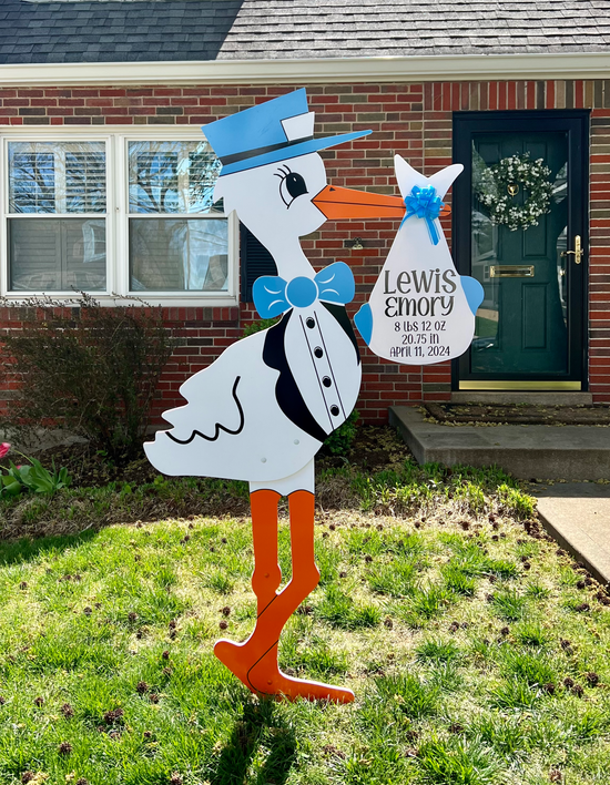 Stork Yard Sign Rental for New Baby Birth Announcements – STL Storks